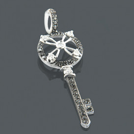Real 10k Gold Diamond Key Pendant For Men by Luxurman 0.65ct 407009