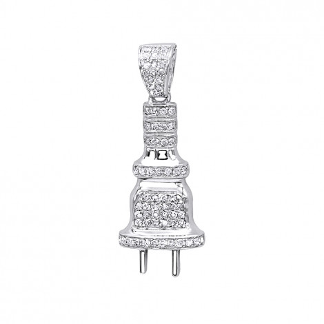Solid 10K Gold Mini Power Plug Diamond Pendant for Men 0.2ct by ...