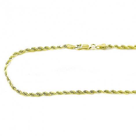Solid 14K Gold Diamond Cut Rope Chain 2.5mm, 18in - 40in R18DC