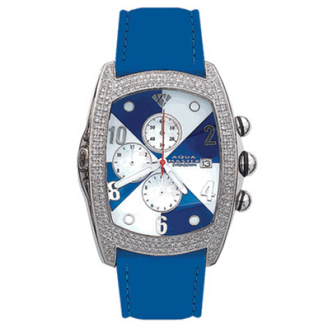 Aqua Master Watches Unisex 2.50ct Diamond Watch Blue Harlequin Face 963819