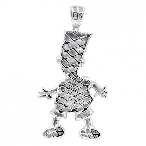Bart Simpson Diamond Pendant 0.75ct Sterling Silver 310842
