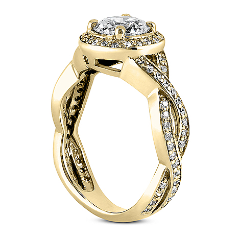 14K Gold Diamond Unique Engagement Ring 0.86ct 5/16 in (8mm) 005900