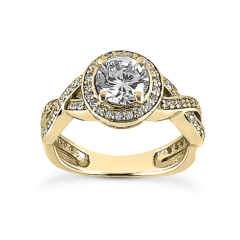 14K Gold Diamond Unique Engagement Ring 0.86ct 5/16 in (8mm) 005900