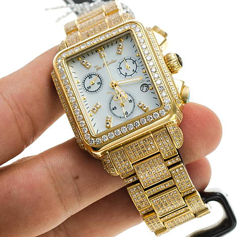 Joe Rodeo Watches Madison Diamond Watch Yellow Gold Plated 10.25ct 964534