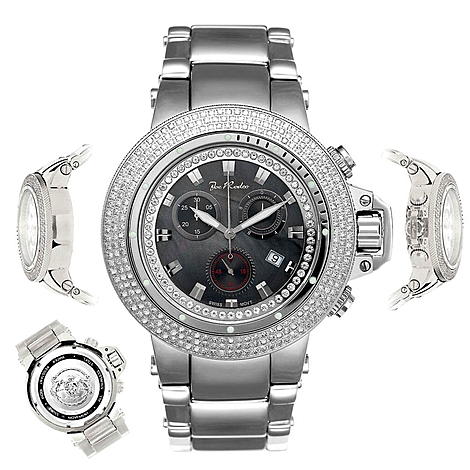 Mens Joe Rodeo Watch 4.00ct Diamonds Razor Black 963298