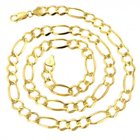 LUXURMAN Solid 10k Gold Figaro Chain For Men 8.5mm Wide EA8D5SLA