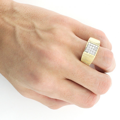 Mens Diamond Rolex Style Ring 0.56ct 14K Gold 205018