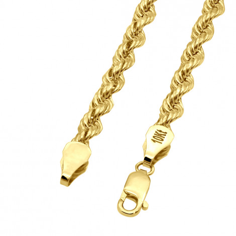 Men's 10k Yellow Gold Solid Rope Chain RPDS/10YE - ItsHot