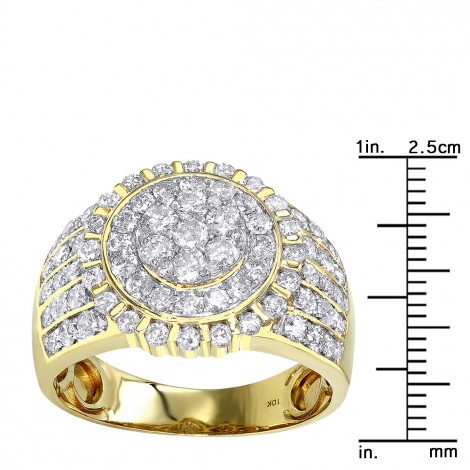 Solid 10K Gold Diamond Ring for Men by Luxurman 2.5ct 406936