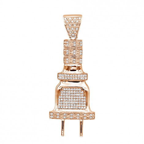 Solid 10k Gold Power Plug Real Diamond Pendant for Men 0.5ct by ...