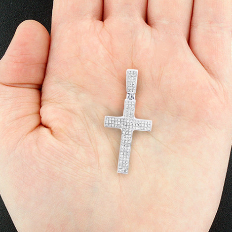 Sterling Silver Diamond Cross Pendant 1/2ct 311285