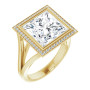 Hazel 6 Carat Square Lab Grown Diamond Bezel-Set Halo-Style Engagement ...