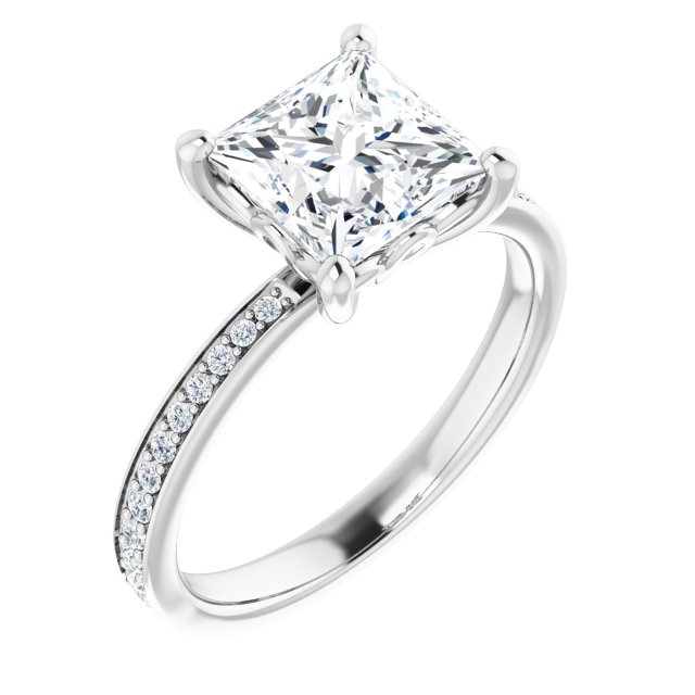 Anastasia 2 Carat Square Lab Grown Diamond Solitaire Engagement Ring ...