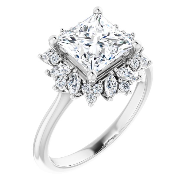 Ariella 2 Carat Square Lab Grown Diamond Solitaire Engagement Ring 14K ...