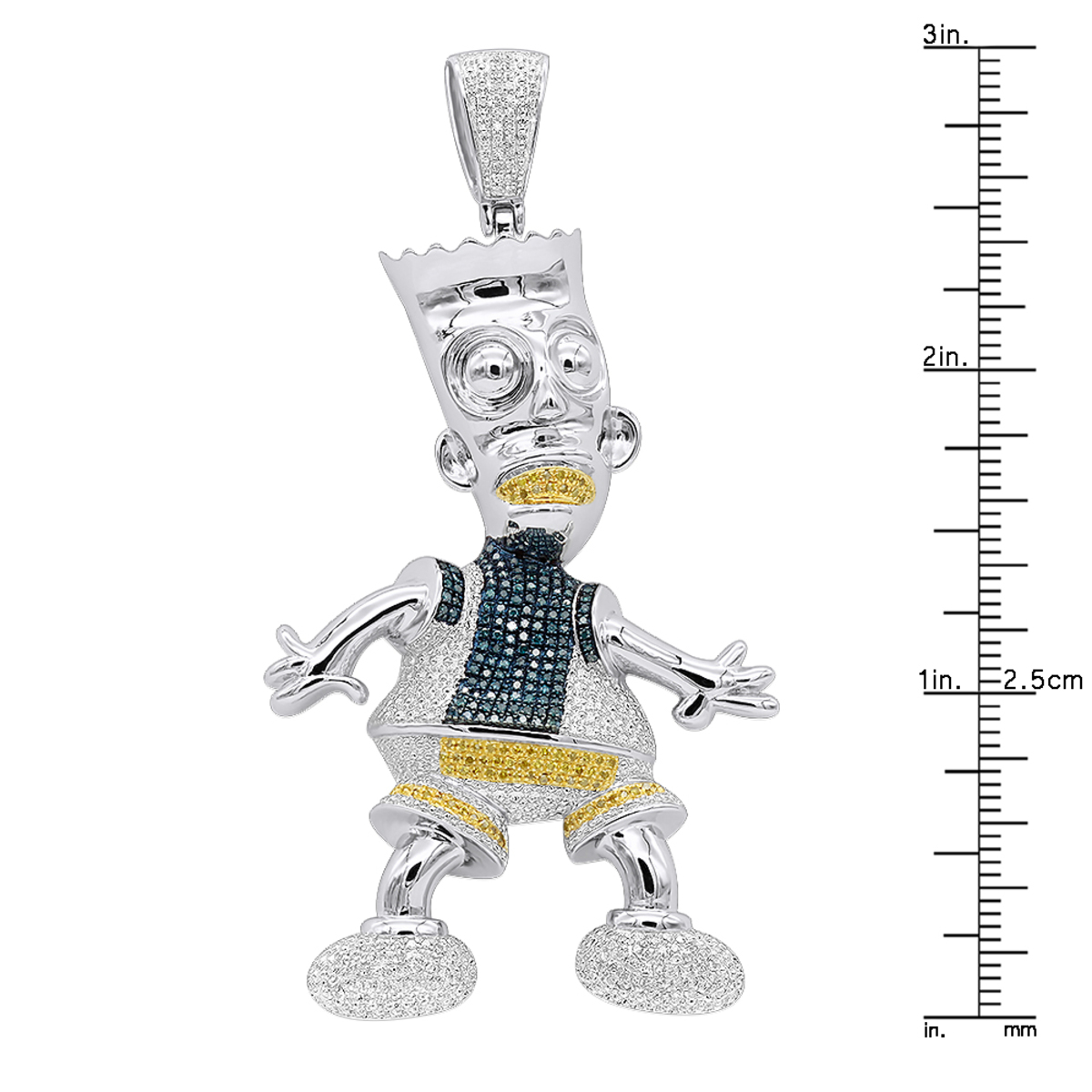 Bart Simpson Diamond Pendant 0.75ct Sterling Silver 310842
