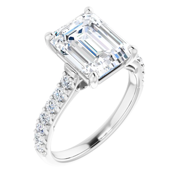 Brielle 4 Carat Emerald Lab Grown Diamond Solitaire Engagement Ring 14K ...