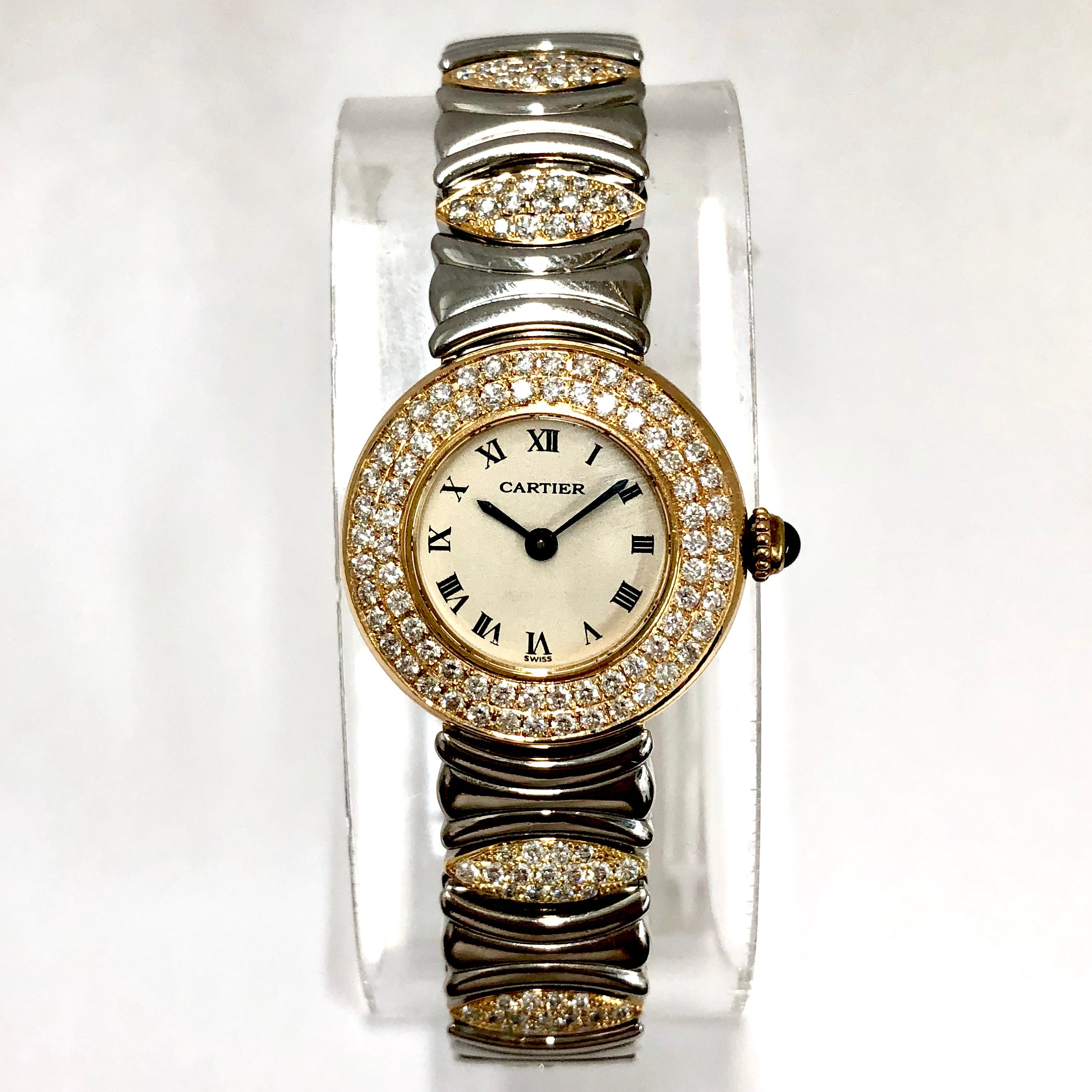 Cartier Colisee 18K Yellow Gold Women's Diamond Watch 24mm 1.59ct ...