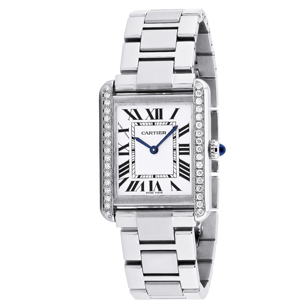 Cartier Tank Solo Stainless Steel Diamond Women's Watch 24mm 0.63ct - Itshot S000528