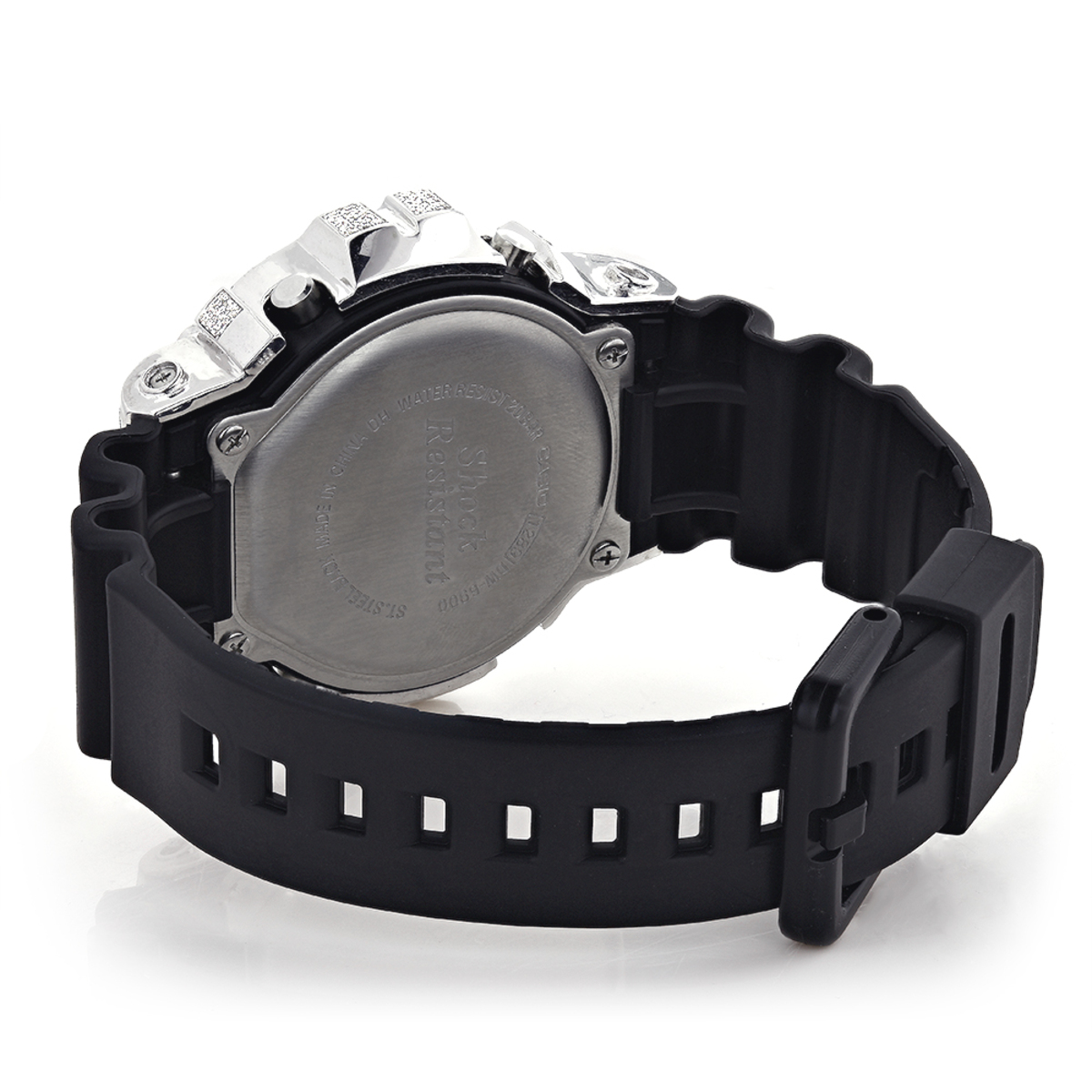 Casio 6900 G-SHOCK White Blue Green Brown Yellow Diamonds Bezel Watch ...