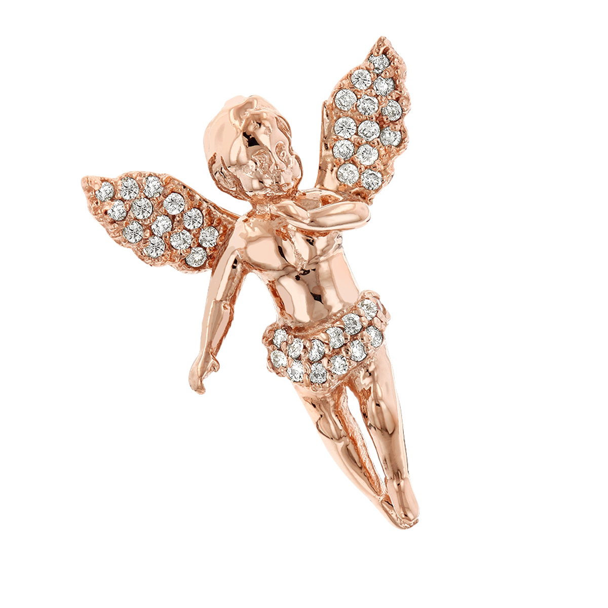 Baby Diamond Little Angel Pendant 14K Gold 0.25ct Mini Charm 890778