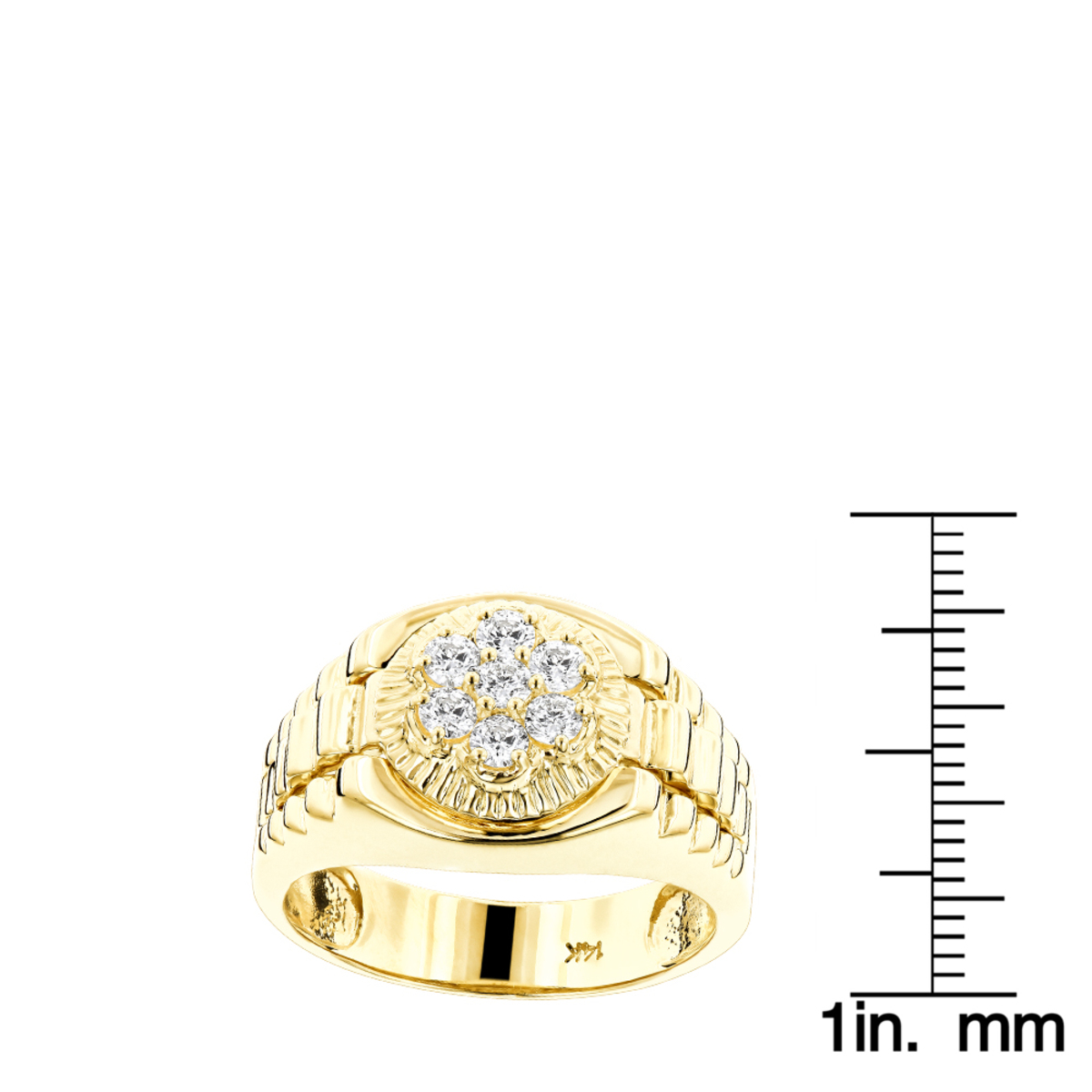 Men's 14K Gold Rolex Style Diamond Ring 0.45ct 004895