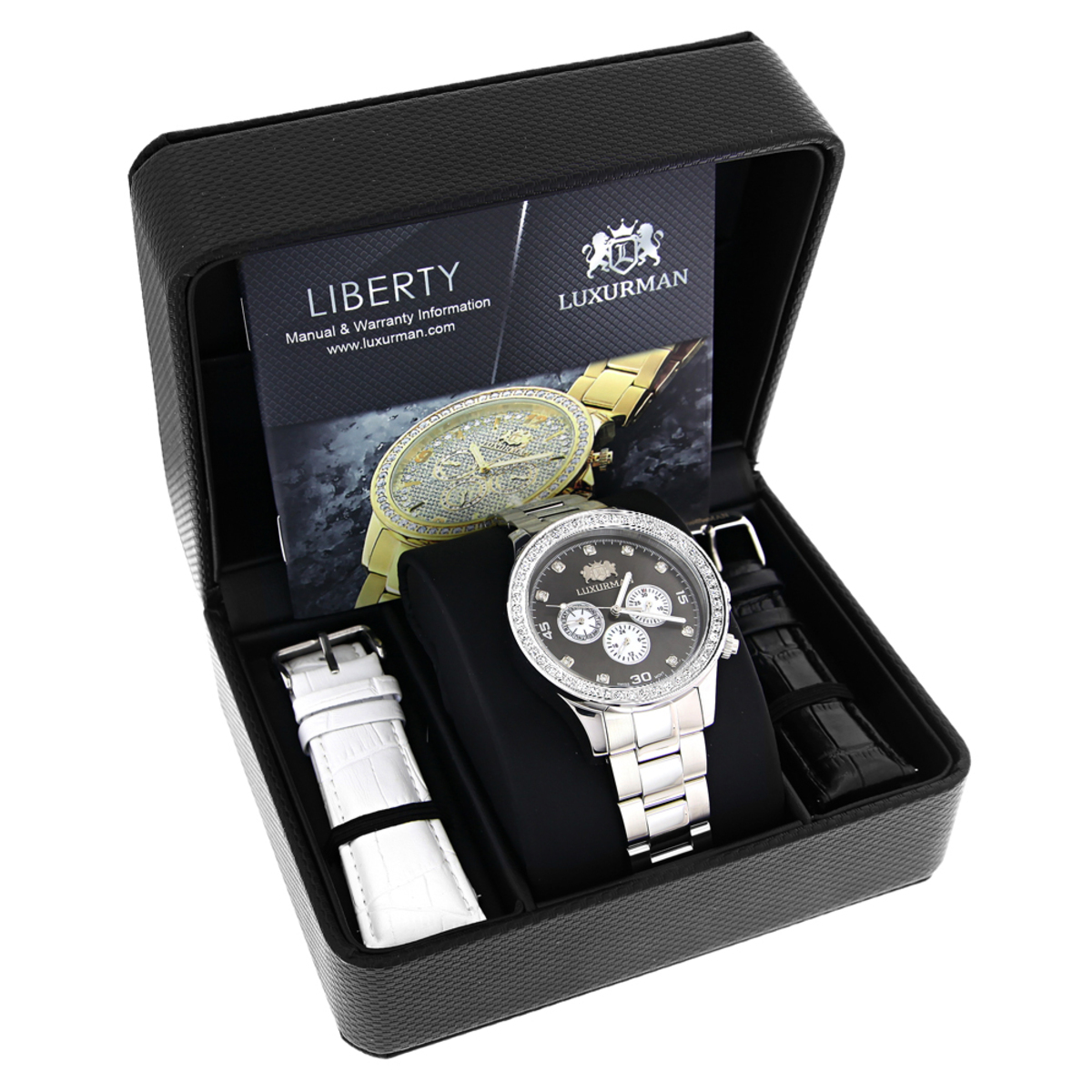 Genuine Diamond Watches For Men: 2ct Luxurman Liberty Watch Swiss ...