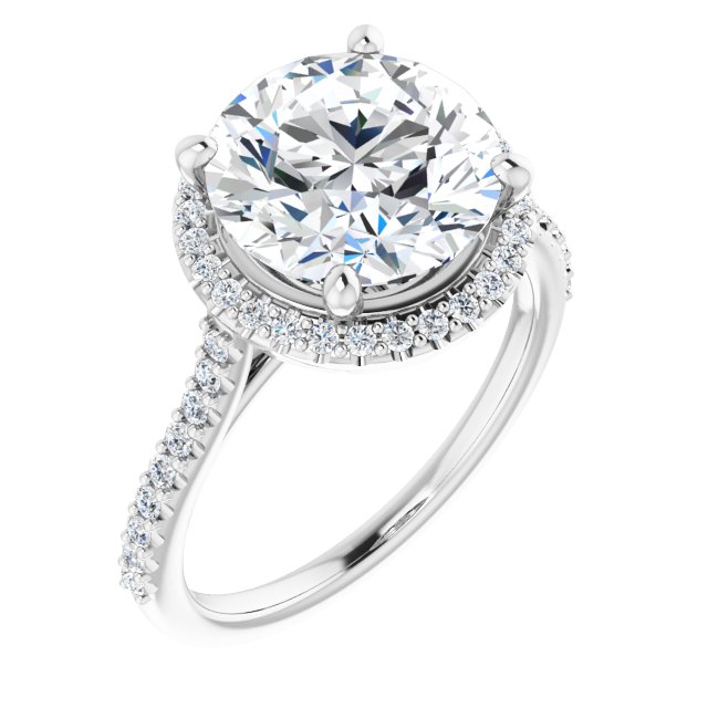 Hadley 4 Carat Round Lab Grown Diamond Halo-Style Engagement Ring 14K ...