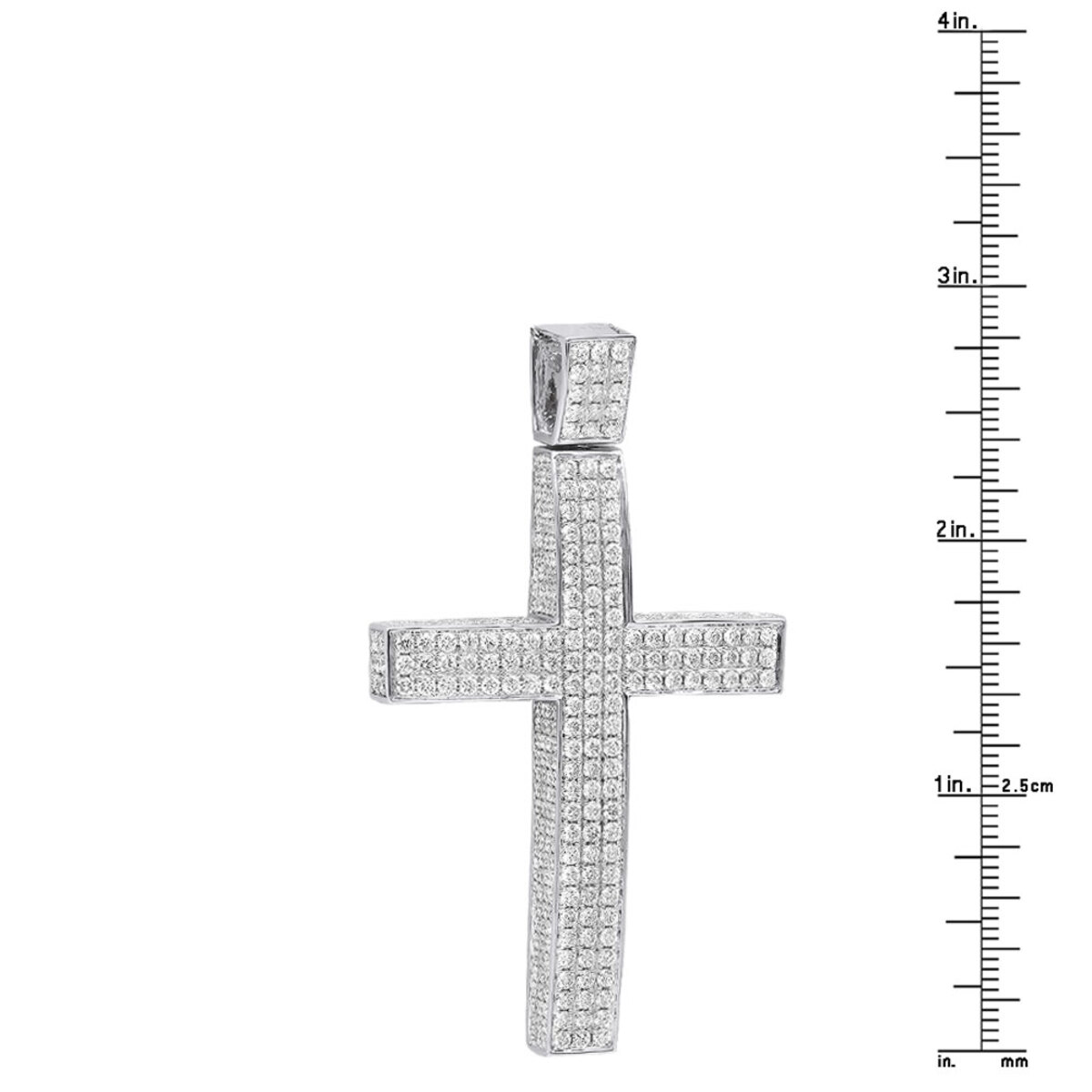 14K Gold Iced Out Mens Diamond Cross Pendant 7.55ct 204330