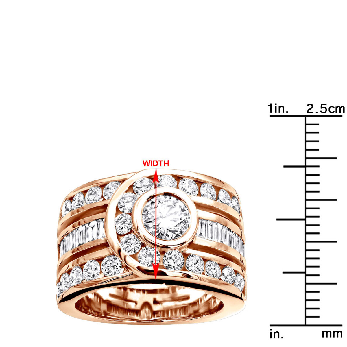 Unique 14K Gold Right Hand Diamond Ring for Women 3.01ct By Luxurman 012199