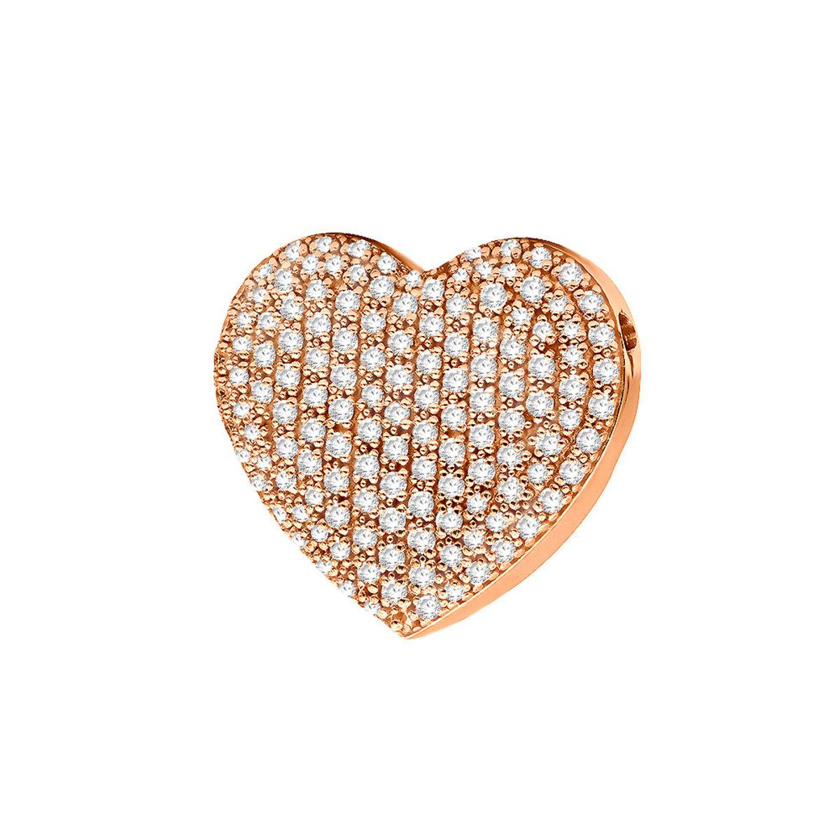 14k Gold Round Diamond Pave Heart Pendant 1.21ct 010106