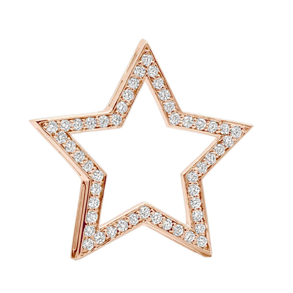 14K Gold Round Diamond Star Pendant 1ct 32mm 009674