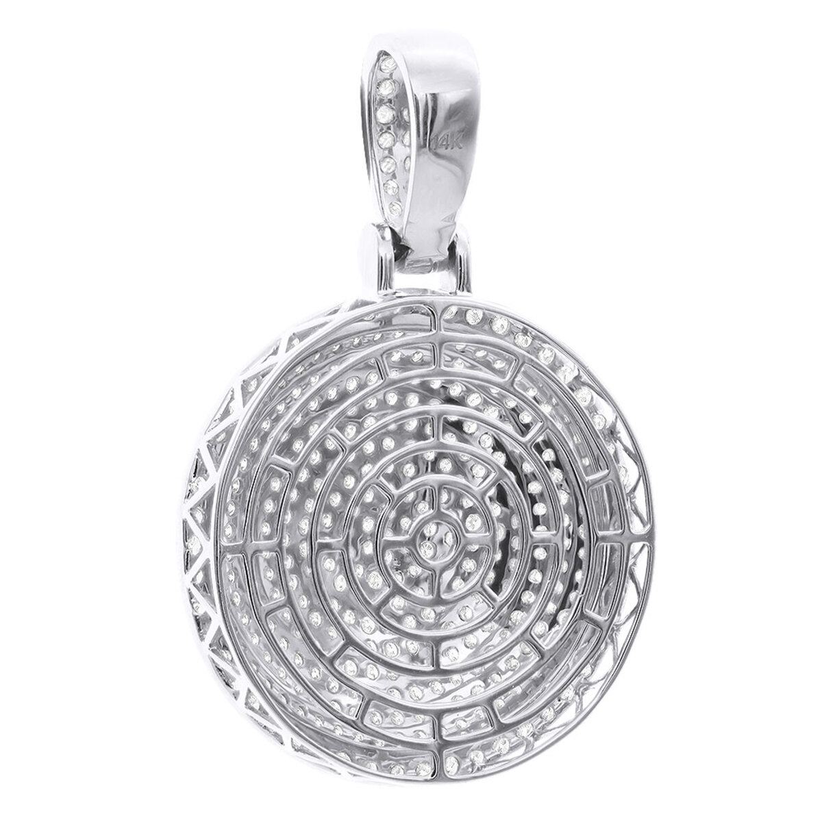 4 Carat Diamond Pendant For Men 14K Gold Iced Out Round Medallion 803232