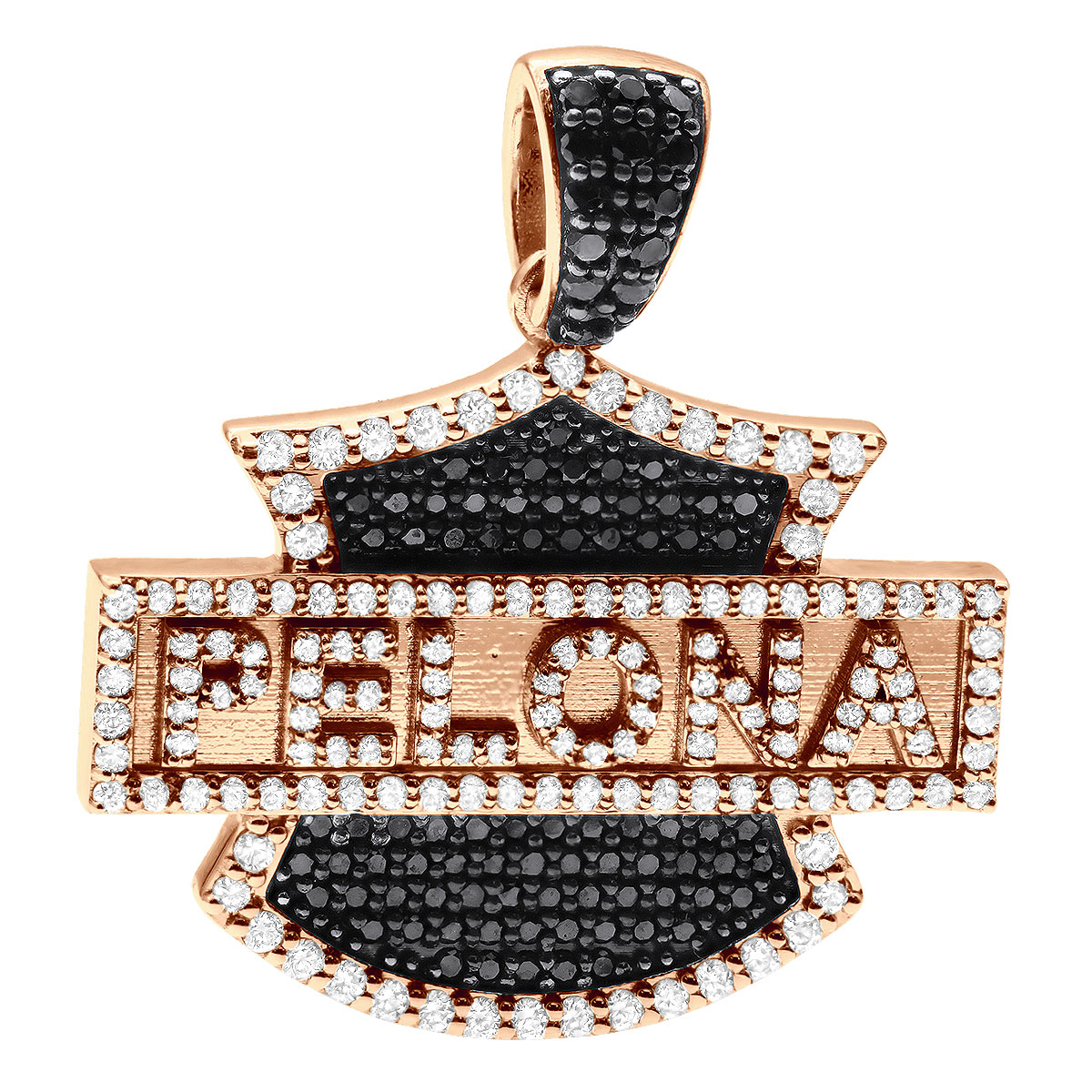 Custom Made Diamond Pendant 14K Gold Name Necklace 3.6ct 100399