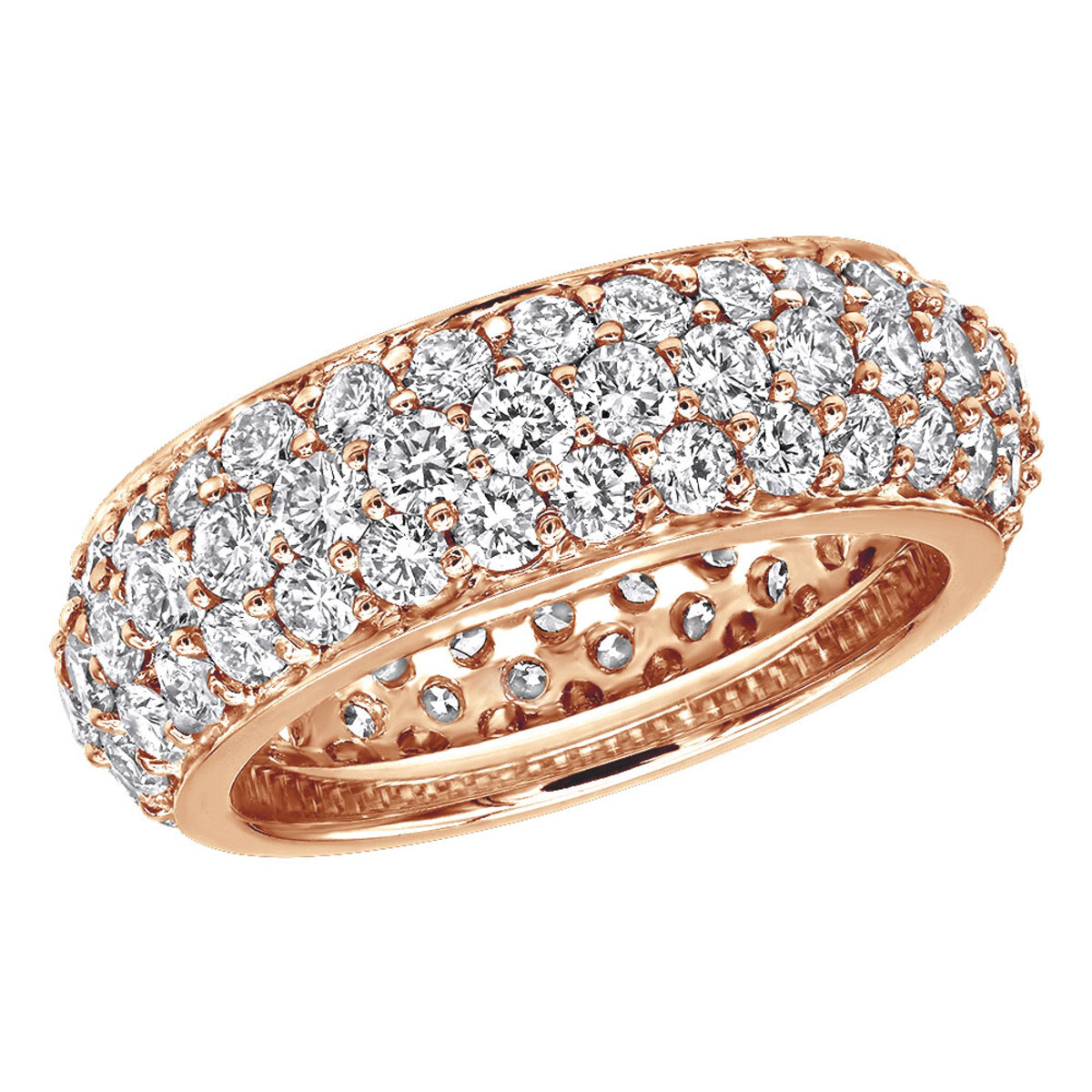 Designer 18K Gold Pave Diamond Eternity Ring 3.23ct EBRS-2181