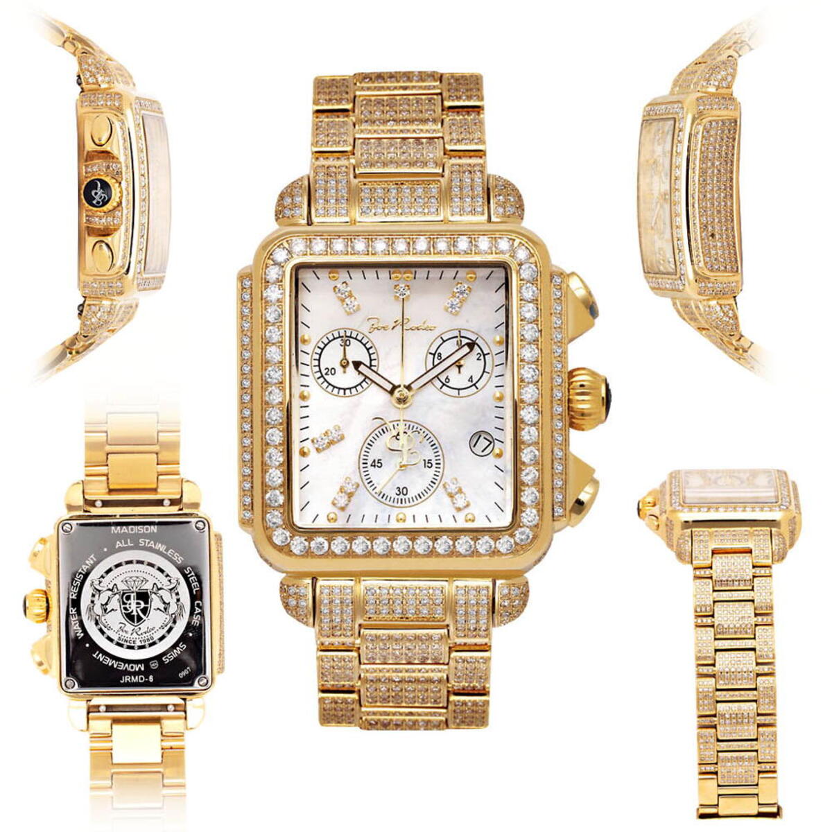 Joe Rodeo Watches Madison Diamond Watch Yellow Gold Plated 10.25ct 964534