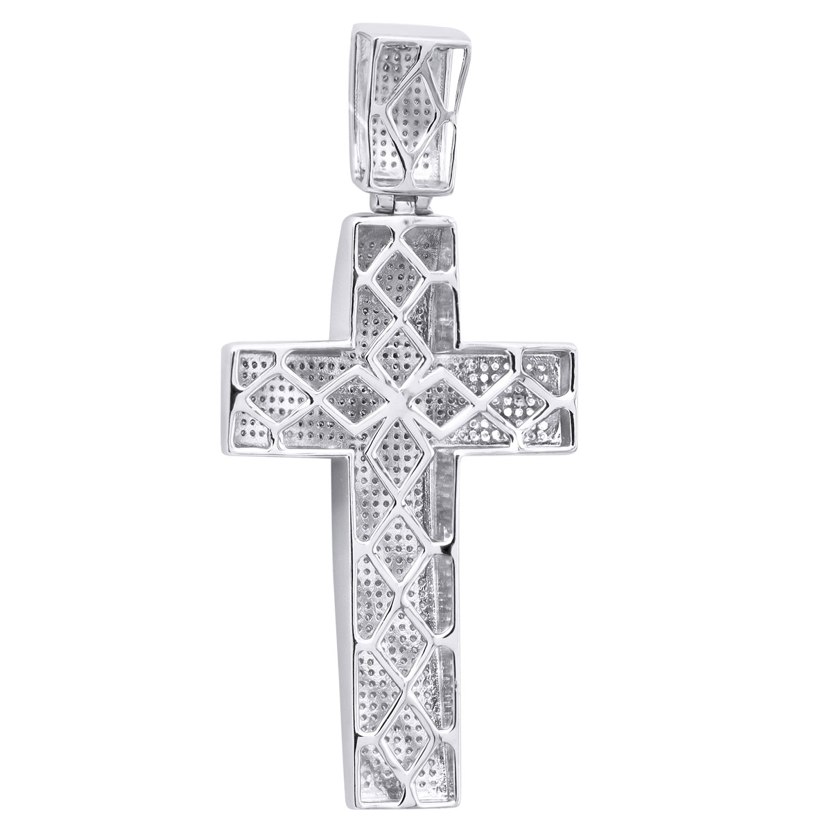 Sterling Silver Diamond Cross Pendant 1.90ct 490097