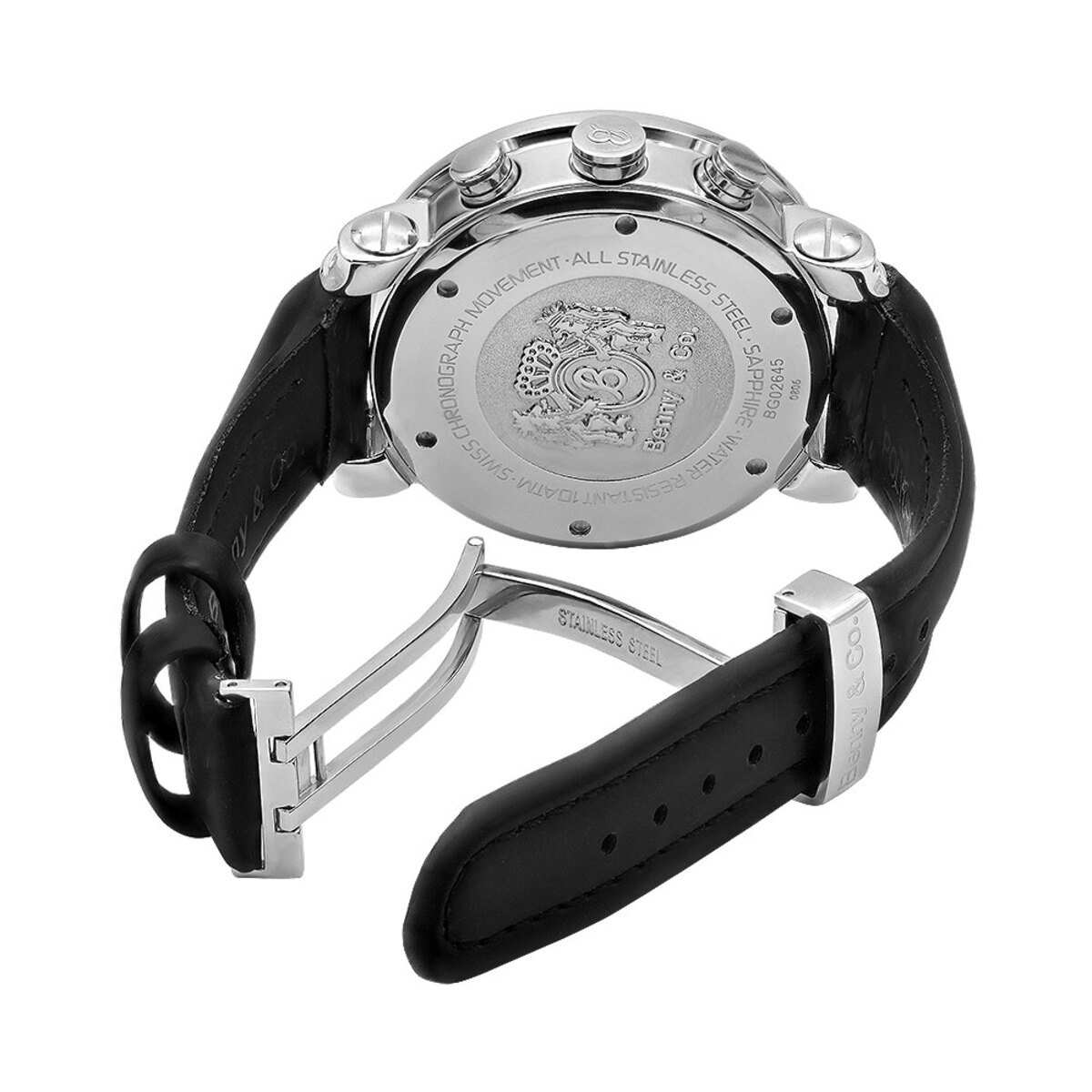 Swiss 5 Carat VS Diamond Bezel Watch for Men Benny and Co Black Dial ...