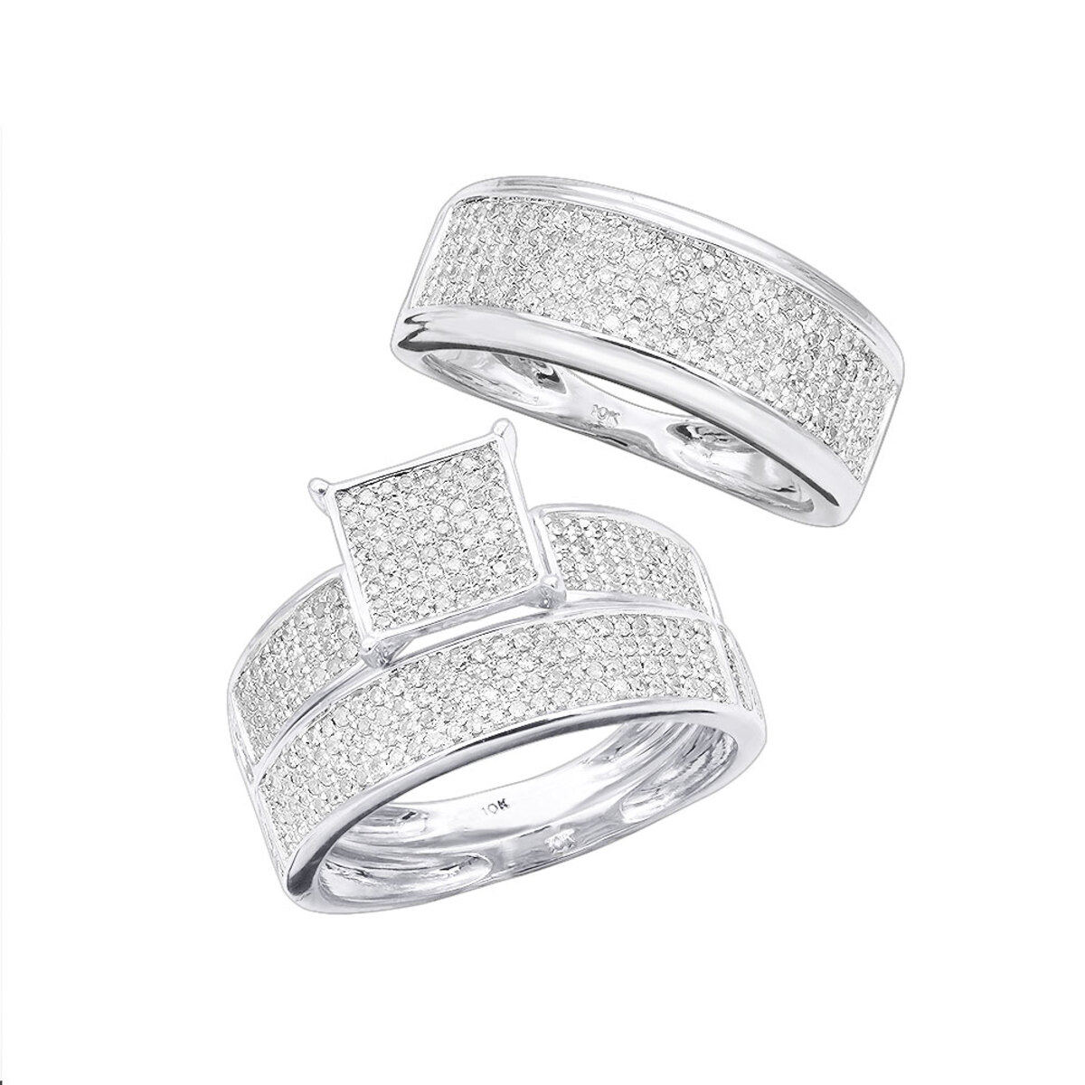 Wedding Ring Sets 10K Diamond Bridal Ring Set 1.04ct 800457