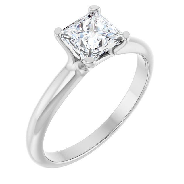 Jane 1 Carat Square Diamond Solitaire Engagement Ring 14K White Gold ...