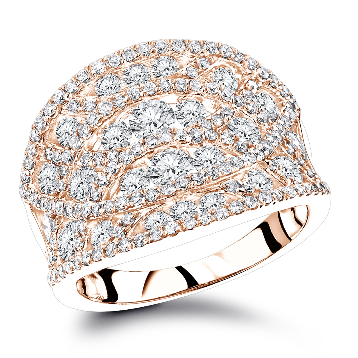 Ladies Diamond 3 ct 14K Gold Unique Right Hand Ring 205200