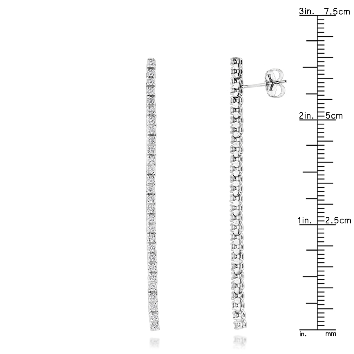 Ladies Earrings 14K Gold String Diamond Earrings 1.54ct 800511