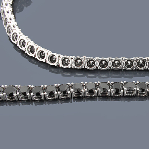 Large Black Diamond Necklace Chain 151.50ct 14K 000025