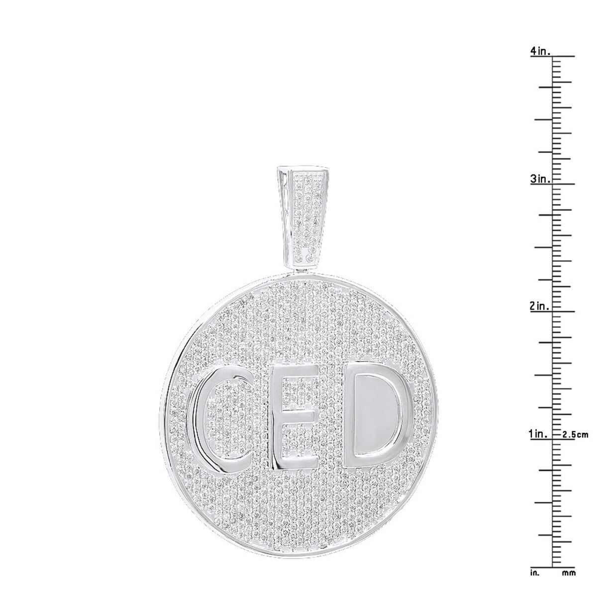 Iced Out 10 Carat Mens Diamond Medallion Pendant with Initials in 14K ...
