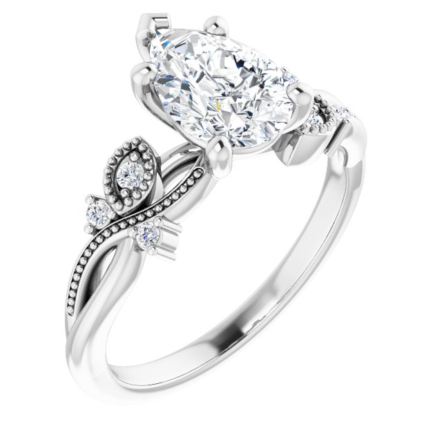 Lilly 2 Carat Pear Lab Grown Diamond Accented Engagement Ring 14K White ...