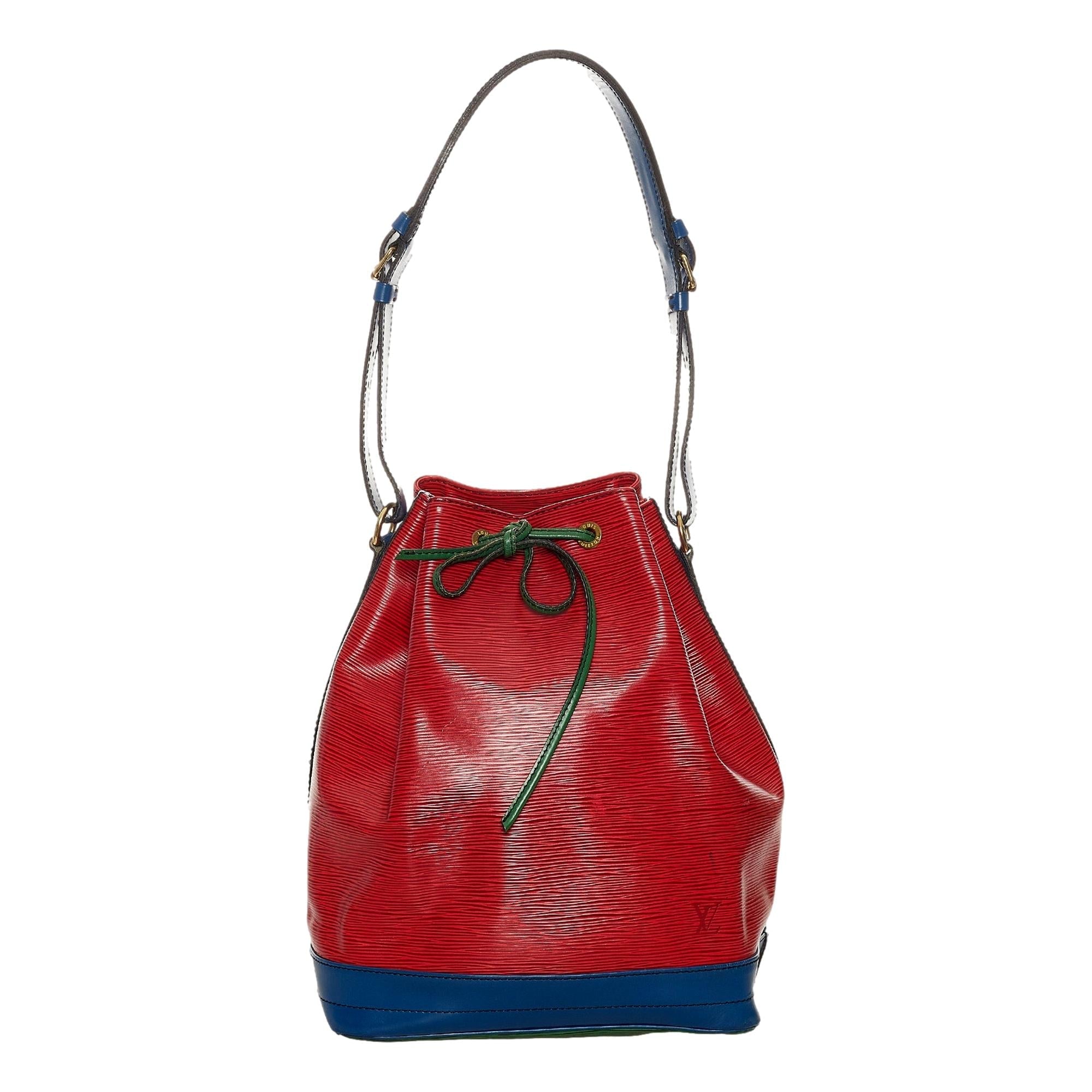 Louis Vuitton Epi Noe Red Tri-Color Leather Drawstring Bucket Shoulder ...