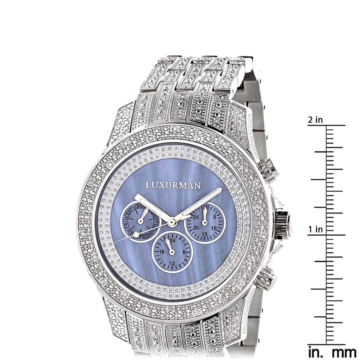 Luxurman Mens Watches Real Diamond Wrist Watch 1.25ct 964380