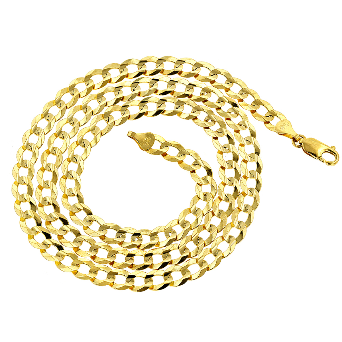 LUXURMAN Solid 10k Gold Curb Chain For Men & Women Comfort 3mm Wide BA3SRA