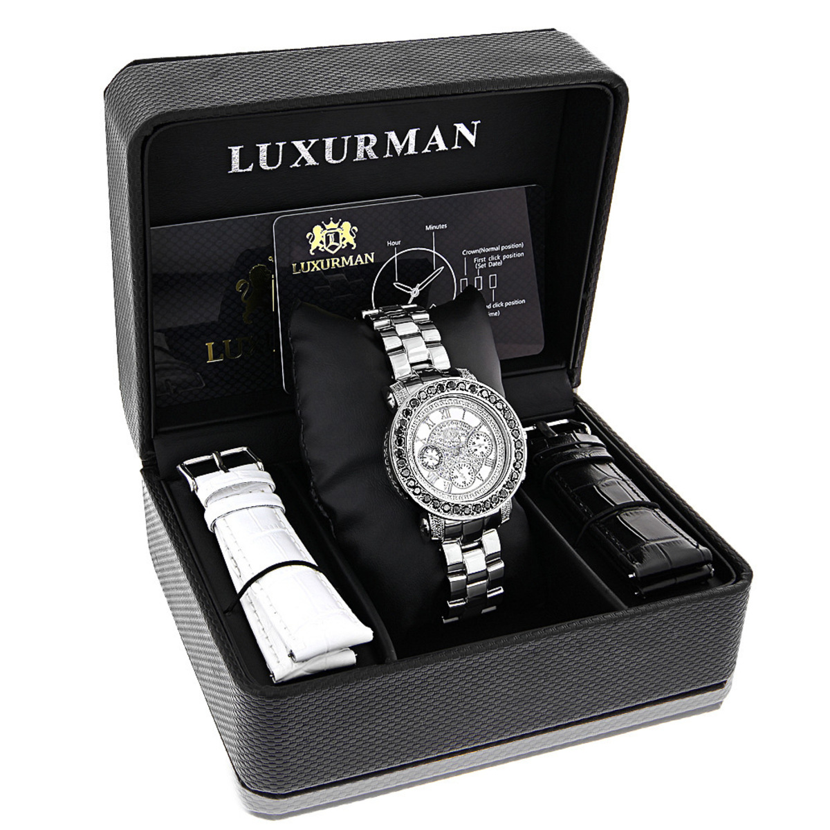 Luxurman Watches: Ladies Black Diamond Watch 2.50ct 964850