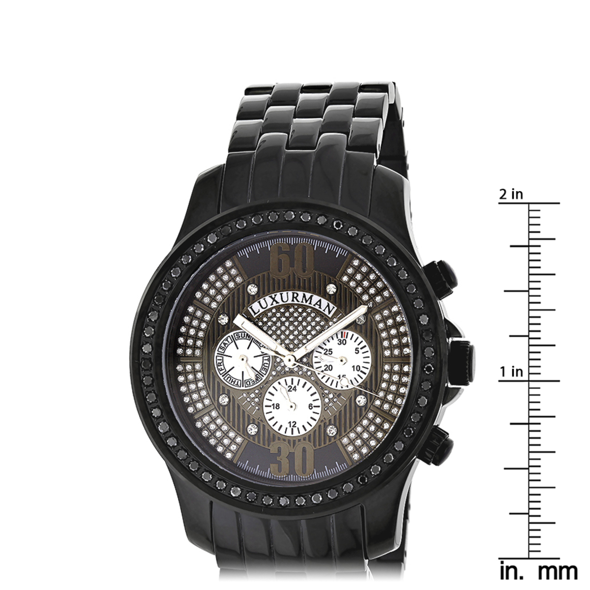 Mens Black Diamond Watches by LUXURMAN 2.25ct 965818
