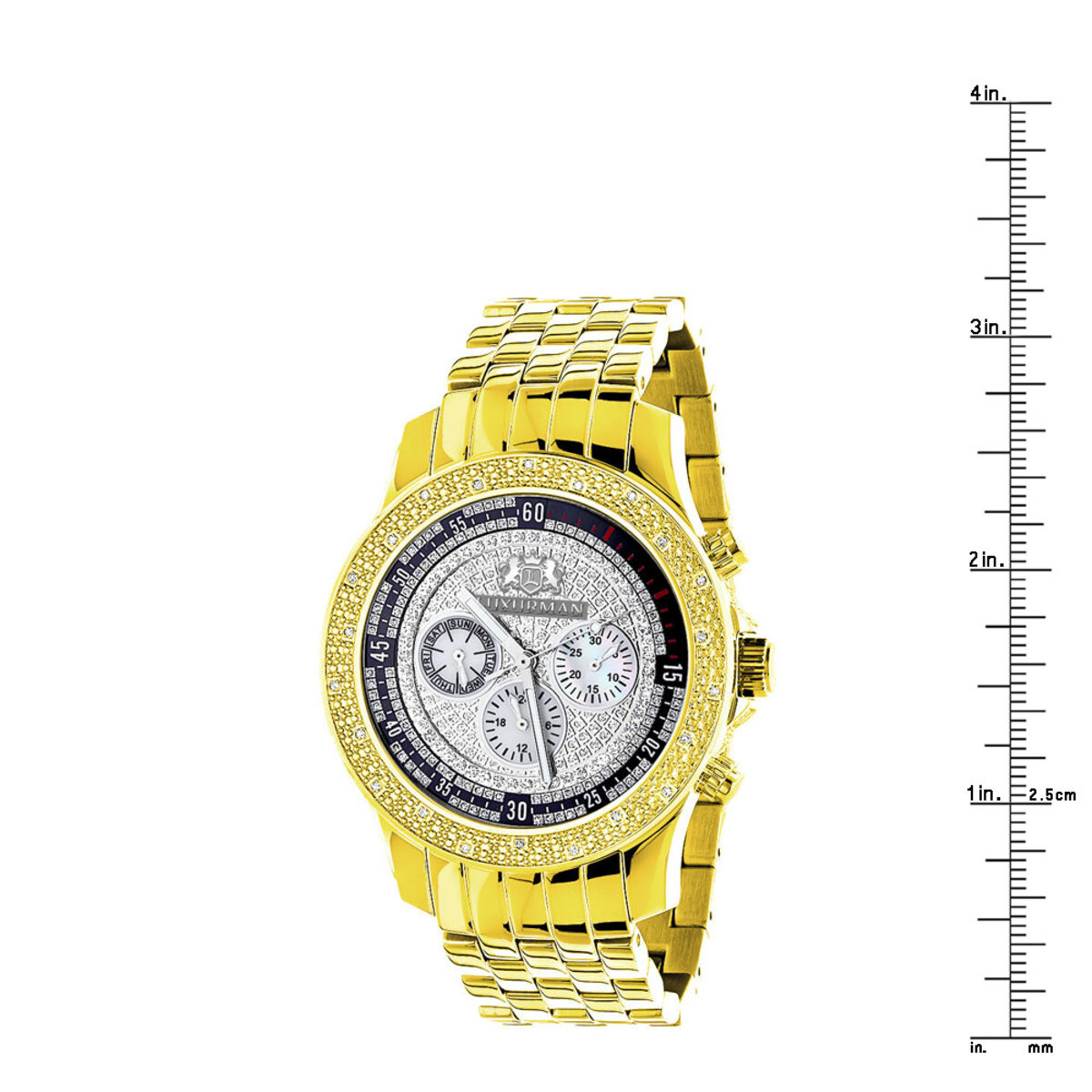 Real Diamond Watches for Men | Yellow Gold Pltd Luxurman Raptor Metal ...